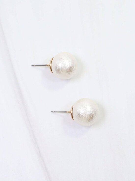 Caroline Hill | Jewelry | Caroline Hill Cream Alina Textured Pearl Stud ...
